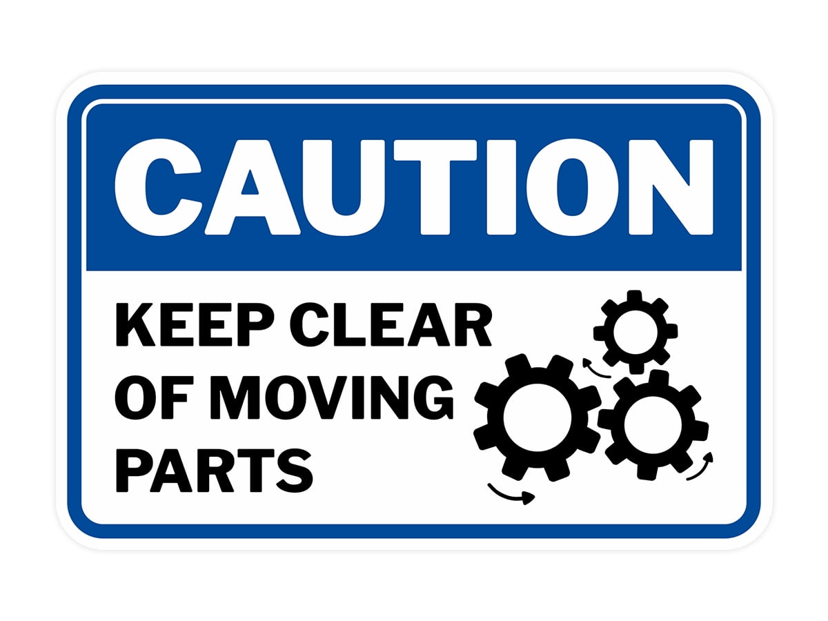 Classic Framed Plus Caution Keep Clear Of Moving Parts Wall or Door ...