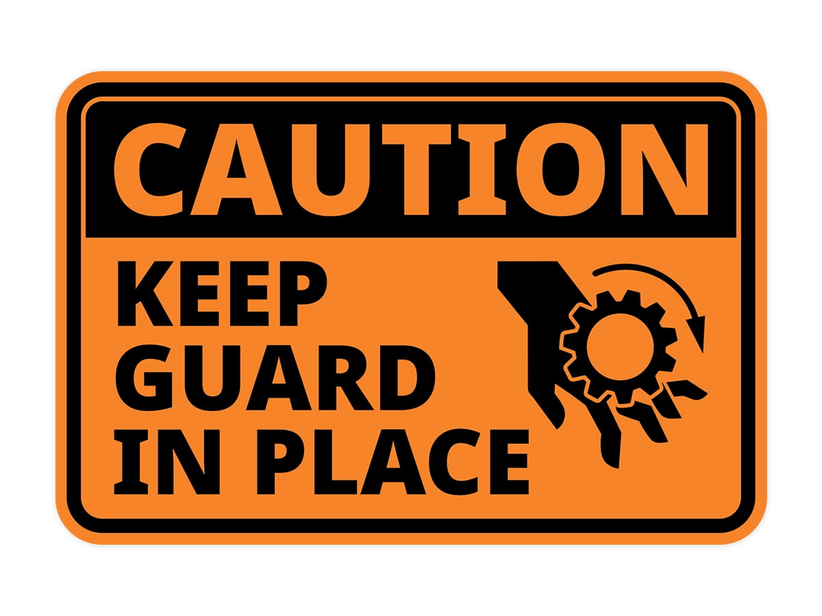 Classic Framed Plus Caution Keep Guard In Place Wall or Door Sign ...
