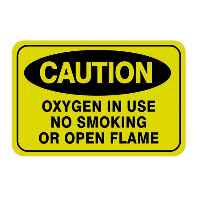 Signs ByLITA Caution Oxygen in Use Sign | Large, Classic Framed Plus ...