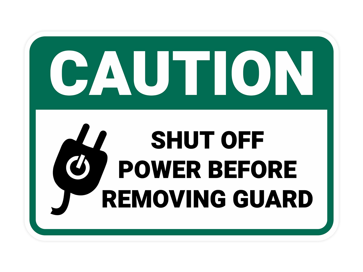 Classic Framed Plus Caution Shut Off Power Before Removing Guard Wall ...