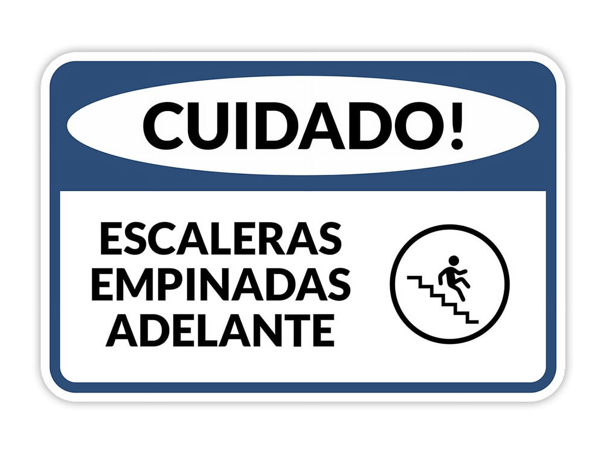 Classic Framed Plus Cuidado Escaleras Empinadas Adelante Door or Wall ...