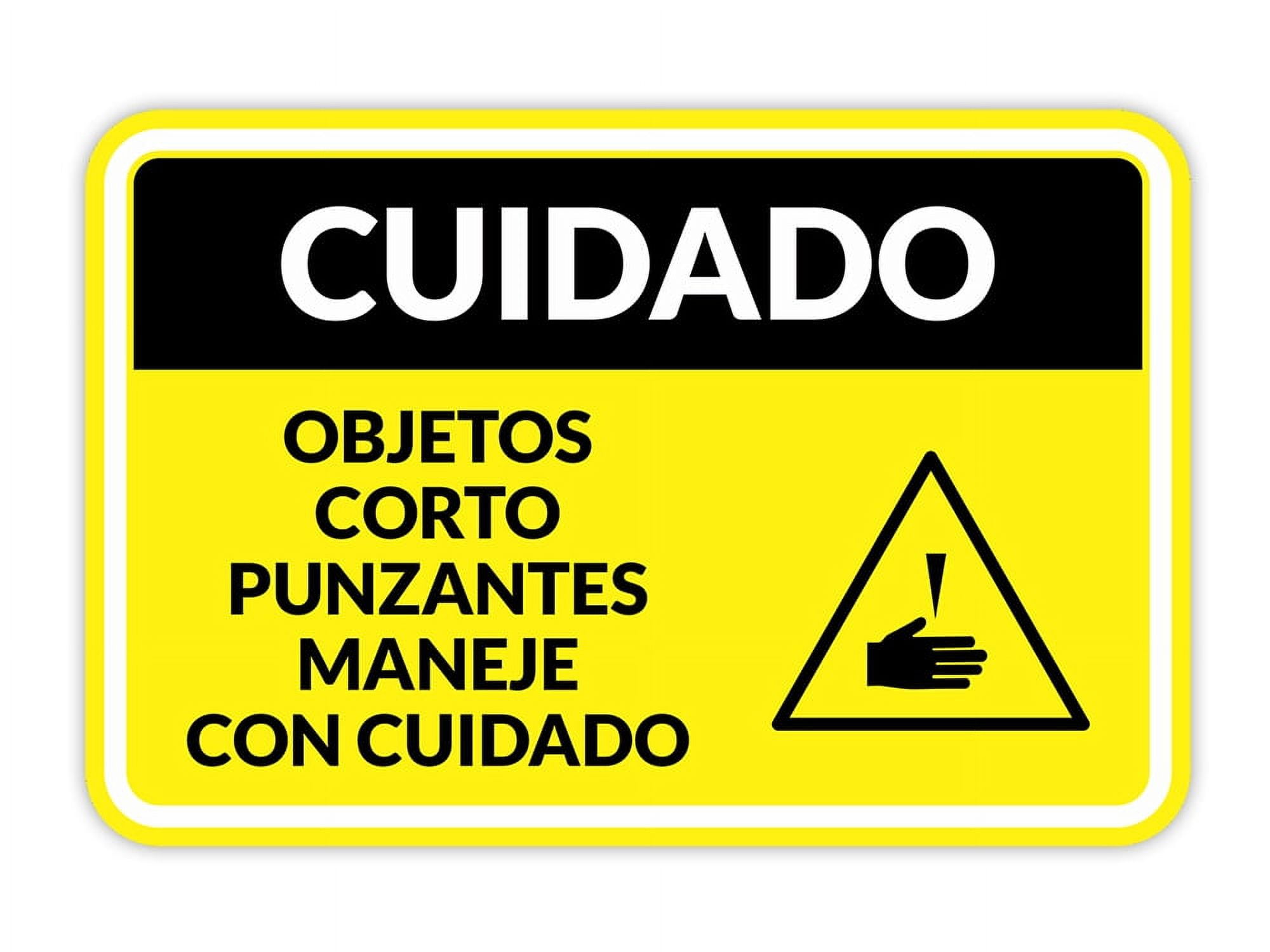 Classic Framed Plus Cuidado Objetos Corto Punzantes Maneje con cuidado ...