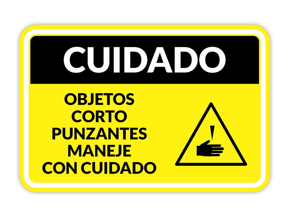 Classic Framed Plus Cuidado Objetos Corto Punzantes Maneje con cuidado ...
