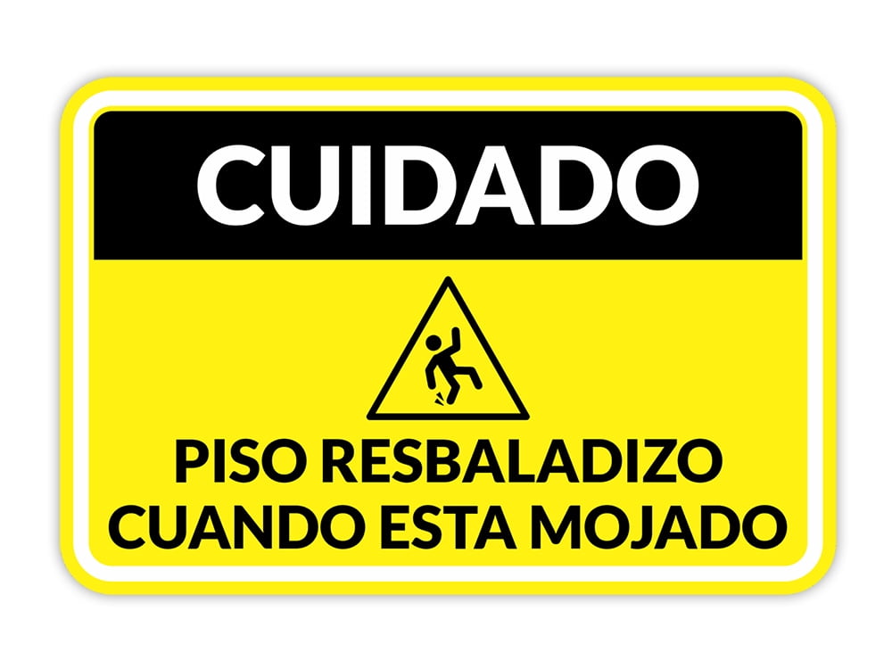 Classic Framed Plus Cuidado: Piso Resbaladizo cuando esta mojado Door ...