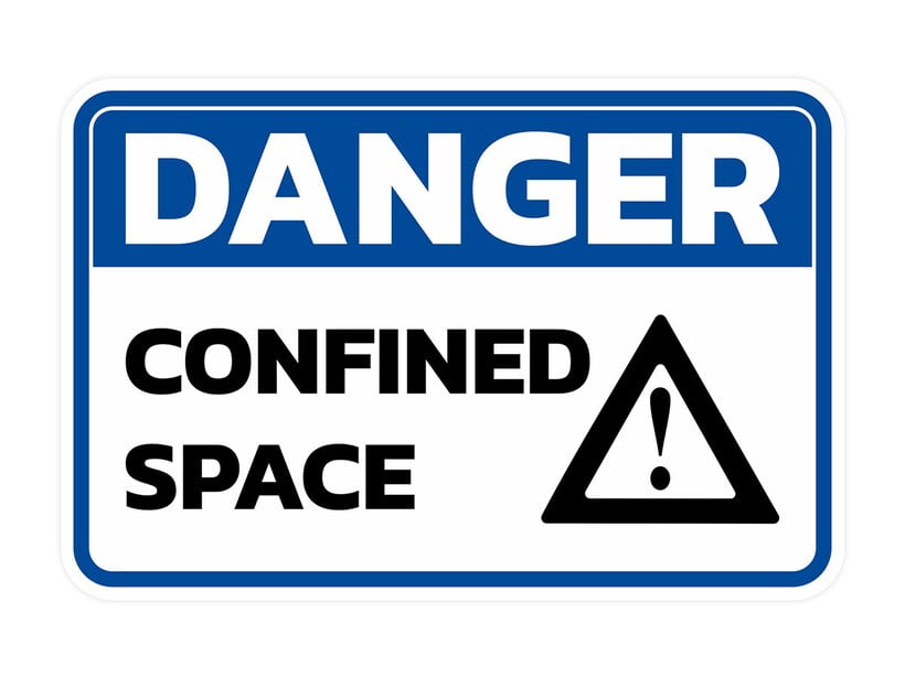 Classic Framed Plus Danger Confined Space Wall or Door Sign Workplace ...