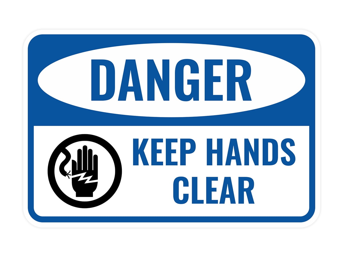 Classic Framed Plus Danger Keep Hands Clear Wall or Door Sign ...