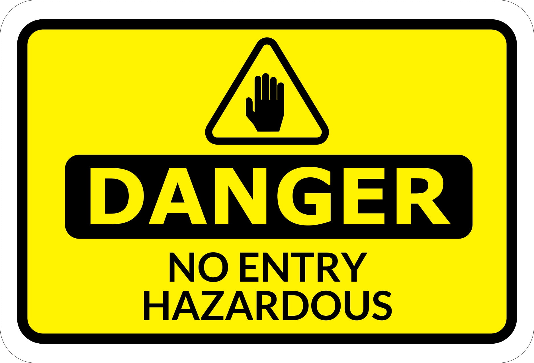 Classic Framed Plus Danger No Entry Hazardous Door or Wall Sign ...