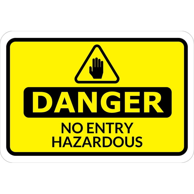 Classic Framed Plus Danger No Entry Hazardous Door or Wall Sign ...