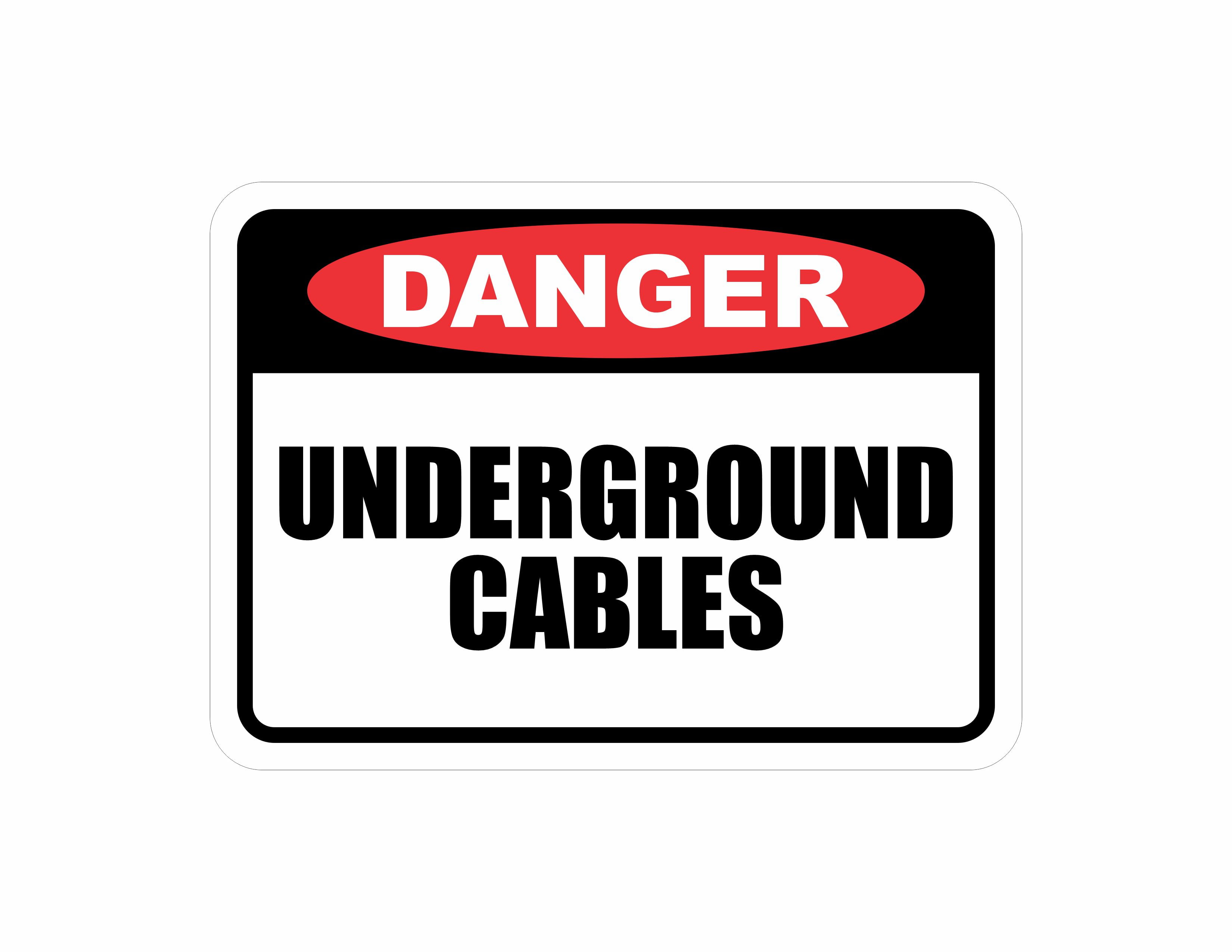Classic Framed Plus Danger Underground Cable Door or Wall Sign ...