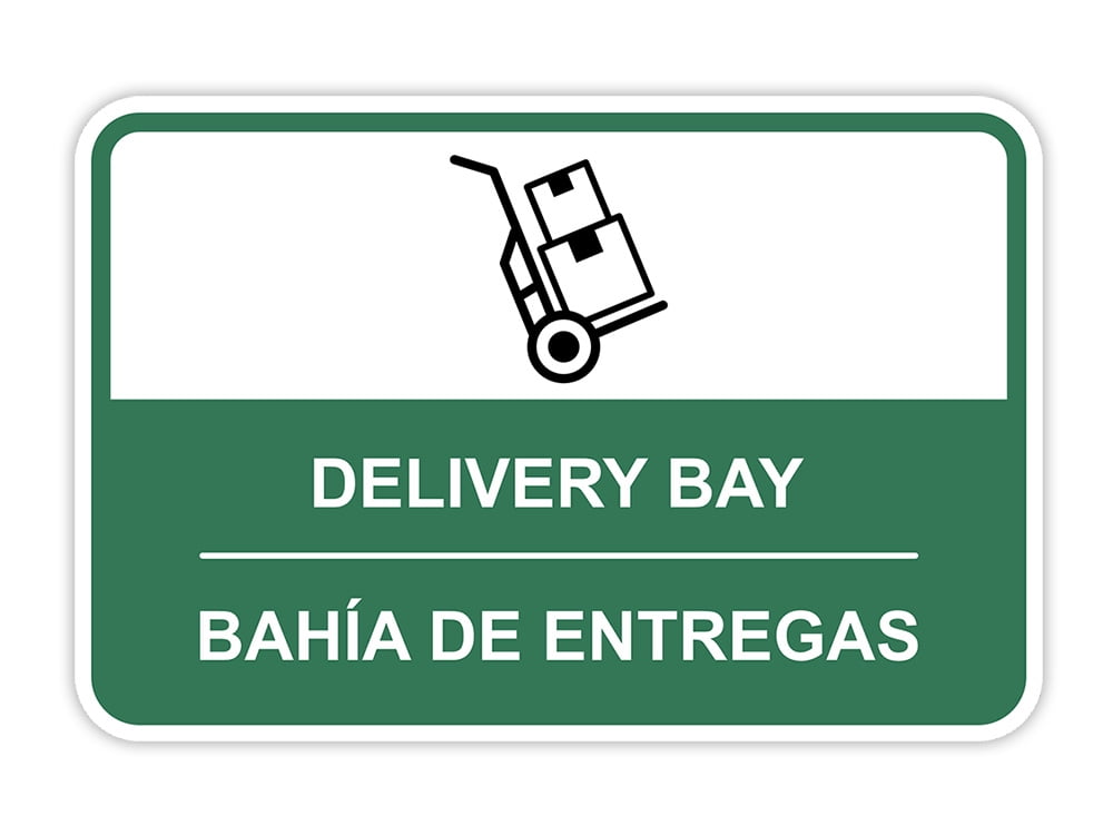 Classic Framed Plus Delivery Bay Wall or Door Sign | Bilingual Spanish ...