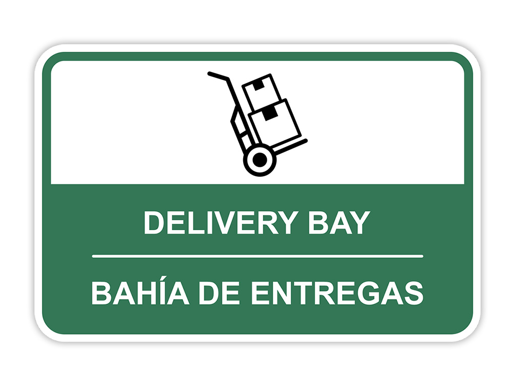 Classic Framed Plus Delivery Bay Wall or Door Sign | Bilingual Spanish ...