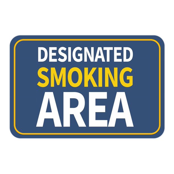 Classic Framed Plus Designated Smoking Area Door or Wall Sign | Warning ...