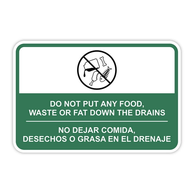 Classic Framed Plus Do Not Put Any Food, Waste or Fat Down The Drains ...