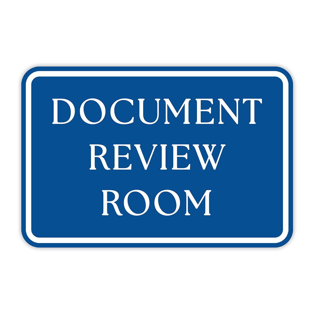 Classic Framed Plus Document Review Room Door or Wall Sign | Court ...