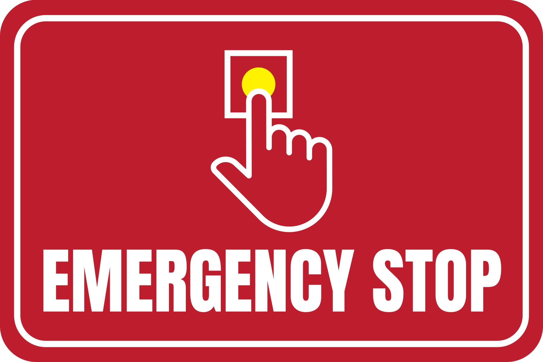 Classic Framed Plus Emergency Stop Wall or Door Sign | Health & Safety ...