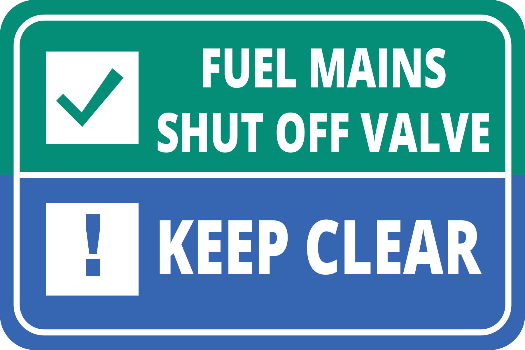 Classic Framed Plus Fuel Mains Shut Off Valve Keep Clear Wall or Door ...