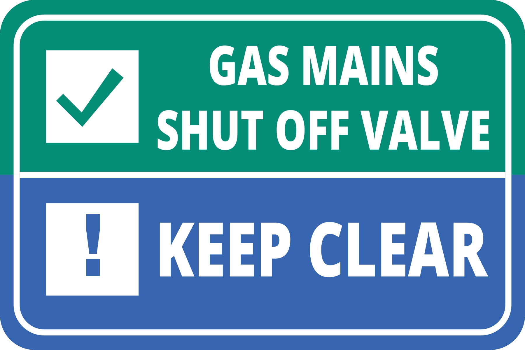 Classic Framed Plus Gas Mains Shut Off Valve Keep Clear Wall or Door ...