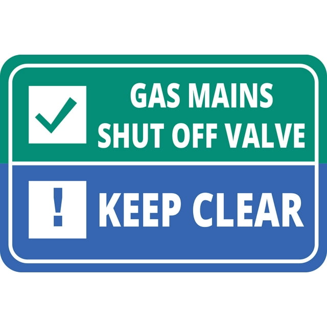 Classic Framed Plus Gas Mains Shut Off Valve Keep Clear Wall or Door ...
