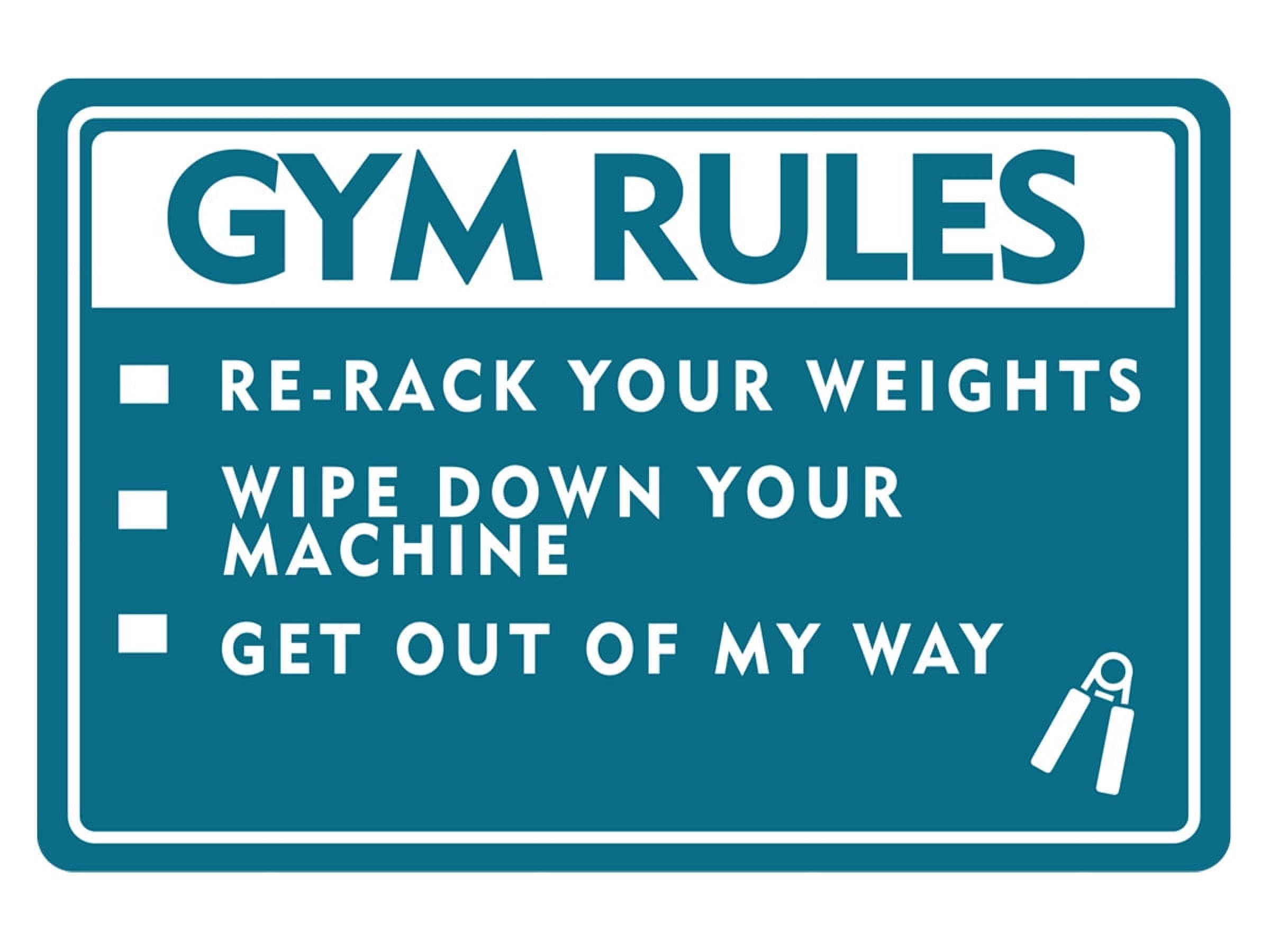 Classic Framed Plus Gym Rules Re-Rack Your Weights Wipe Down Your ...