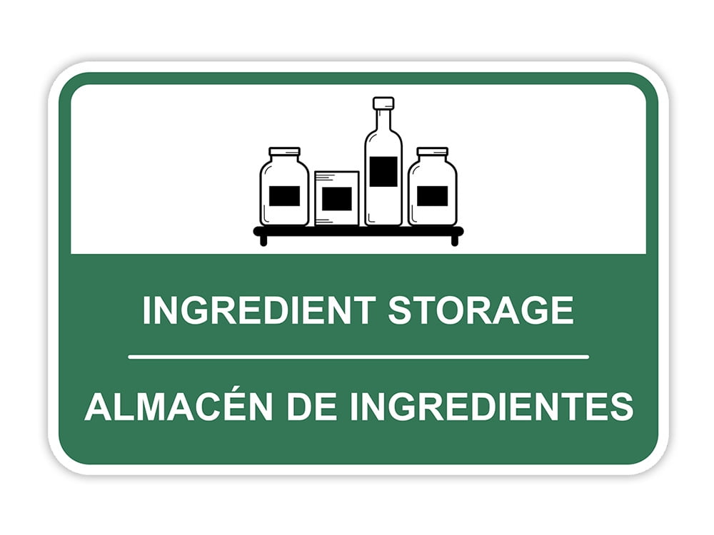 Classic Framed Plus Ingredient Storage Wall or Door Sign | Bilingual ...