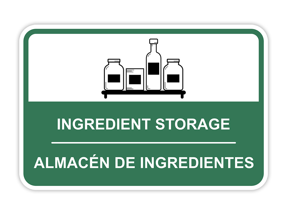 Classic Framed Plus Ingredient Storage Wall or Door Sign | Bilingual ...