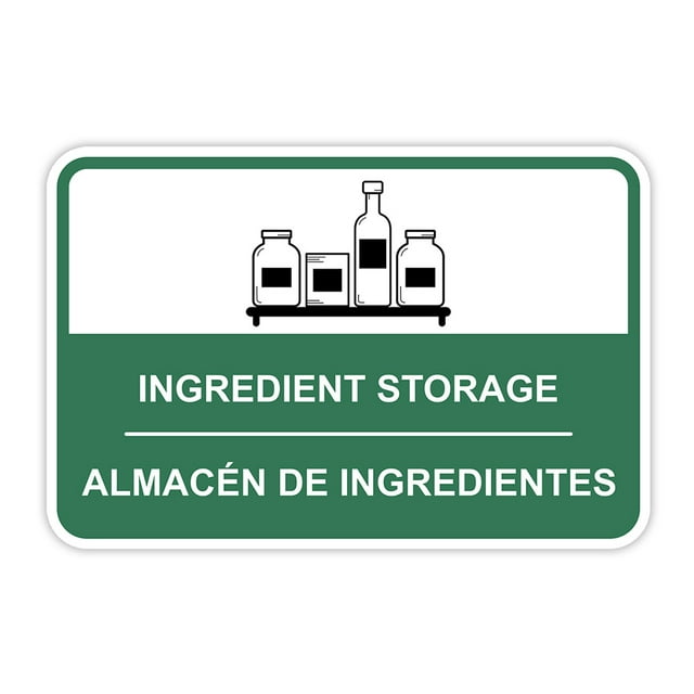 Classic Framed Plus Ingredient Storage Wall or Door Sign | Bilingual ...