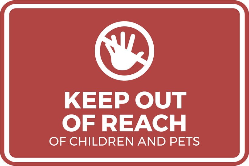 Classic Framed Plus Keep Out Of Reach Of Children And Pets Wall or Door ...