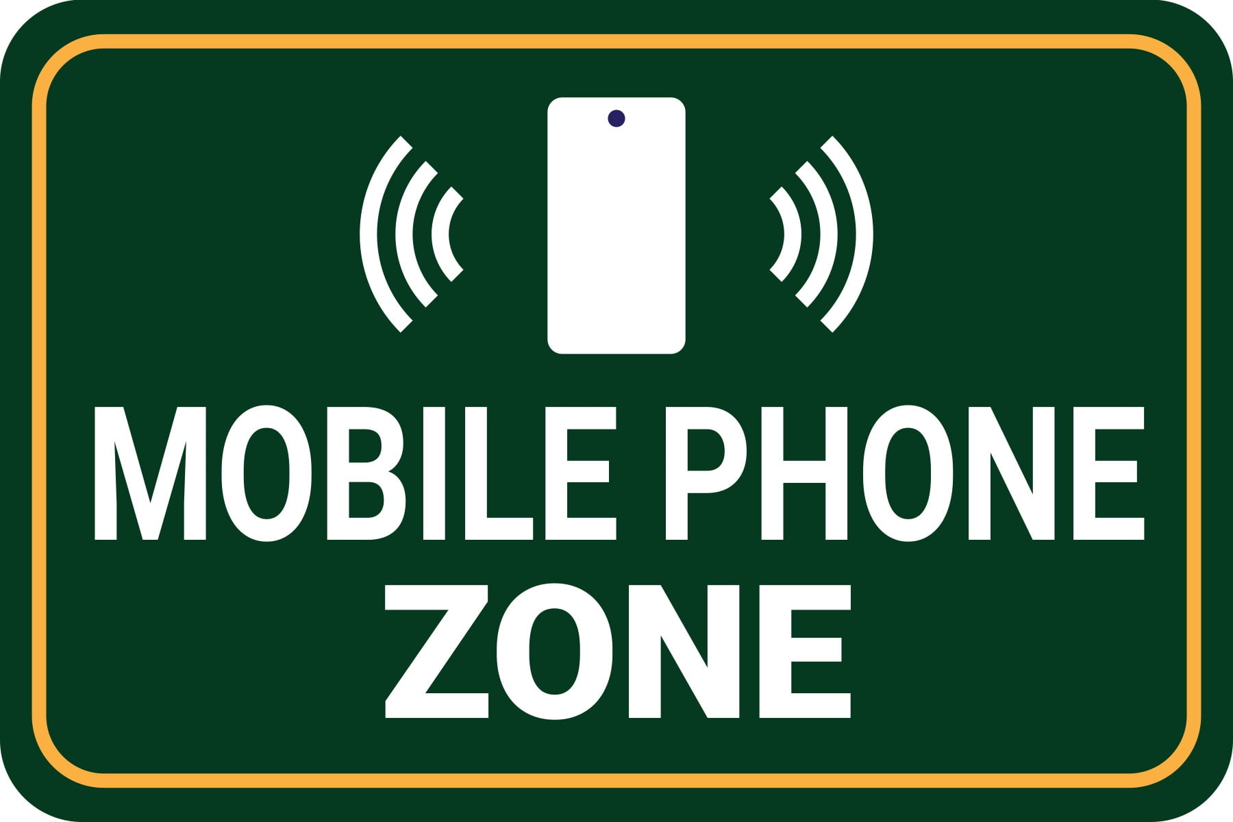 Classic Framed Plus Mobile Phone Zone Wall or Door Sign | Technology ...
