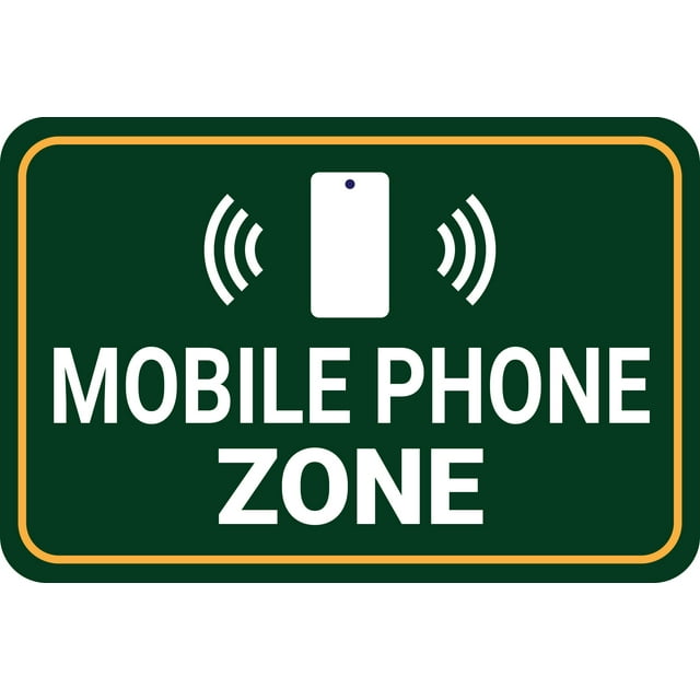 Classic Framed Plus Mobile Phone Zone Wall or Door Sign | Technology ...
