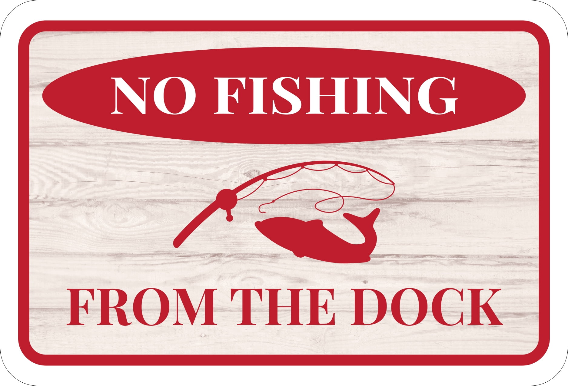 Classic Framed Plus No Fishing From The Dock Wall or Door Sign | Marina ...