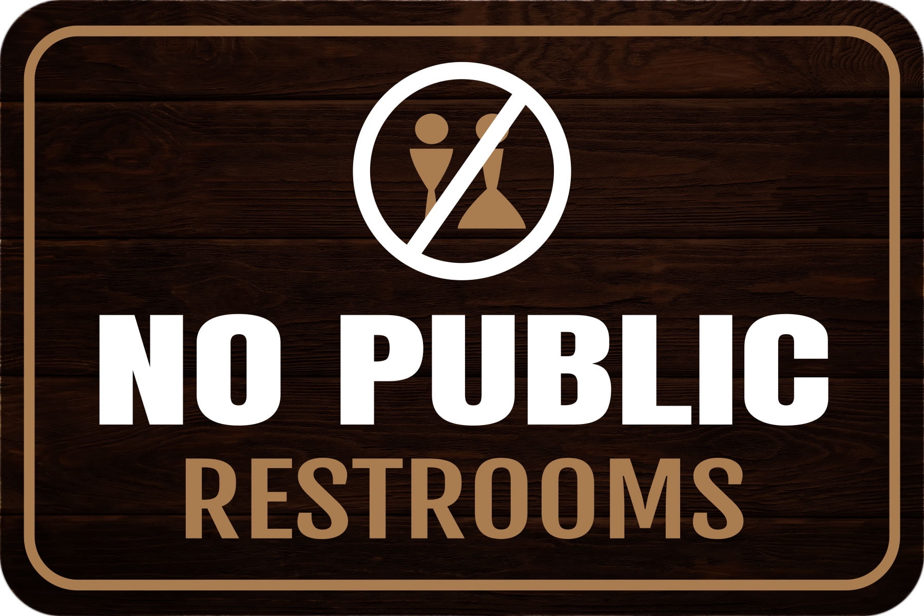 Classic Framed Plus No Public Restrooms Wall or Door Sign | Office ...