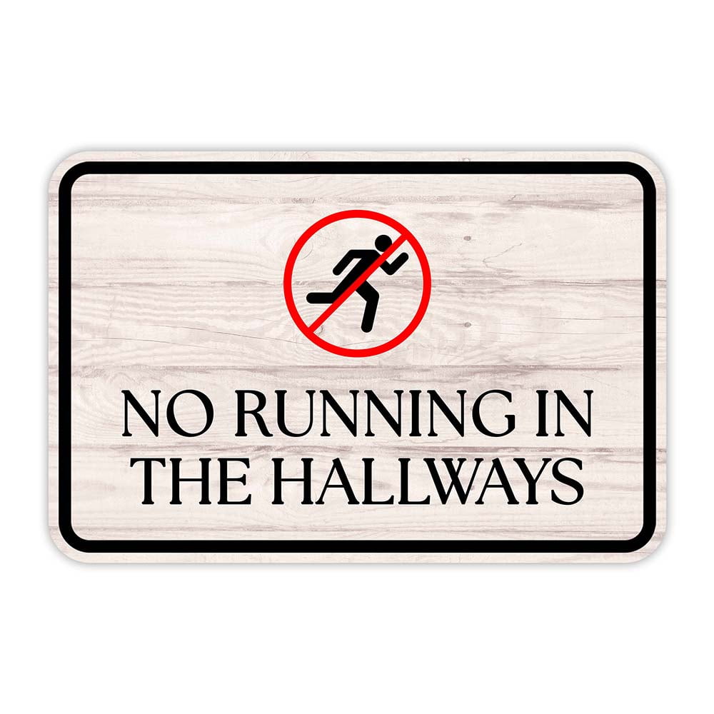 Classic Framed Plus No Running In the Hallways Door or Wall Sign ...