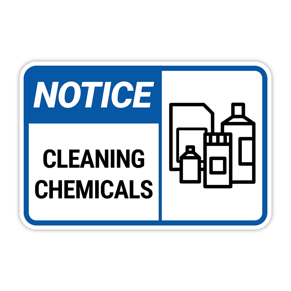 Classic Framed Plus Notice Cleaning Chemicals Door or Wall Sign ...