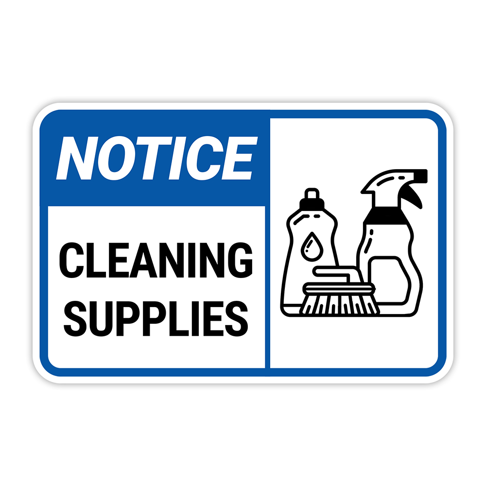 Classic Framed Plus Notice Cleaning Supplies Door or Wall Sign | Health ...