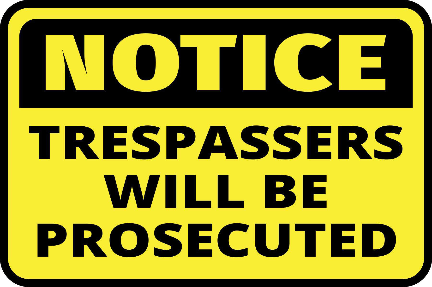 Classic Framed Plus Notice Trespassers Will Be Prosecuted Wall or Door ...