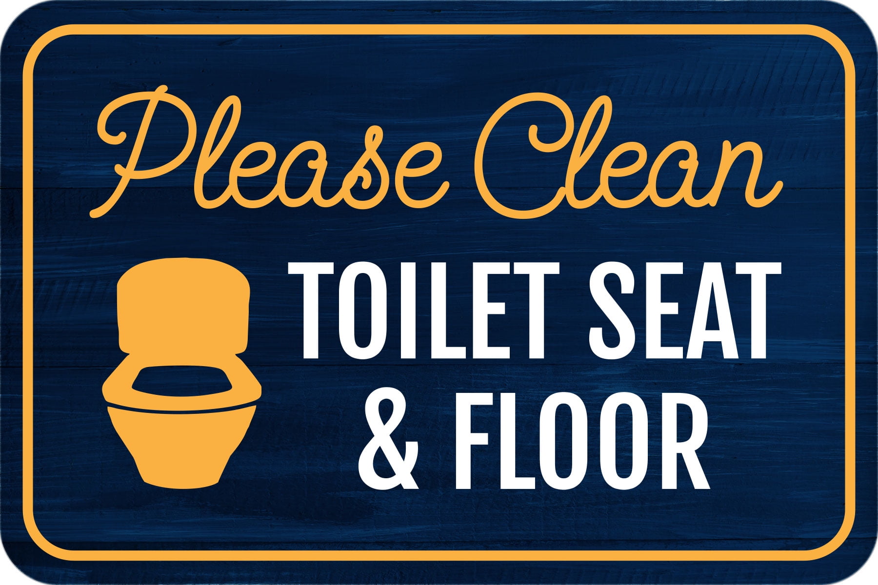 Classic Framed Plus Please Clean Toilet Seat & Floor Wall or Door Sign ...
