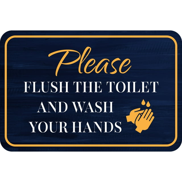Classic Framed Plus Please Flush The Toilet And Wash Your Hands Wall or ...