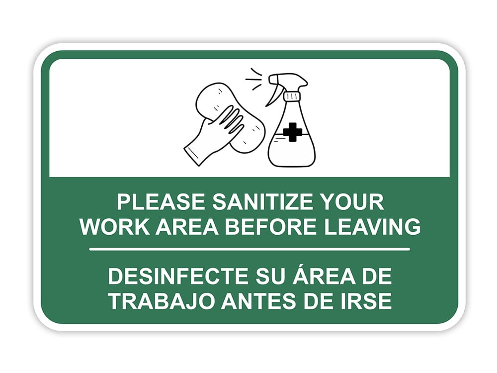 Classic Framed Plus Please Sanitize Your Work Area Before Leaving Wall ...