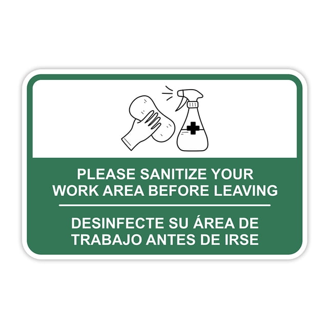 Classic Framed Plus Please Sanitize Your Work Area Before Leaving Wall ...