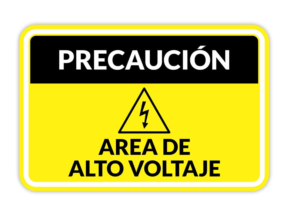 Classic Framed Plus Precaución Area de Alto Voltaje Door or Wall Sign ...