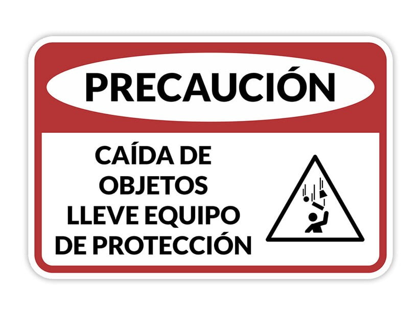 Classic Framed Plus Precaución Caída de Objetos Lleve Equipo de ...