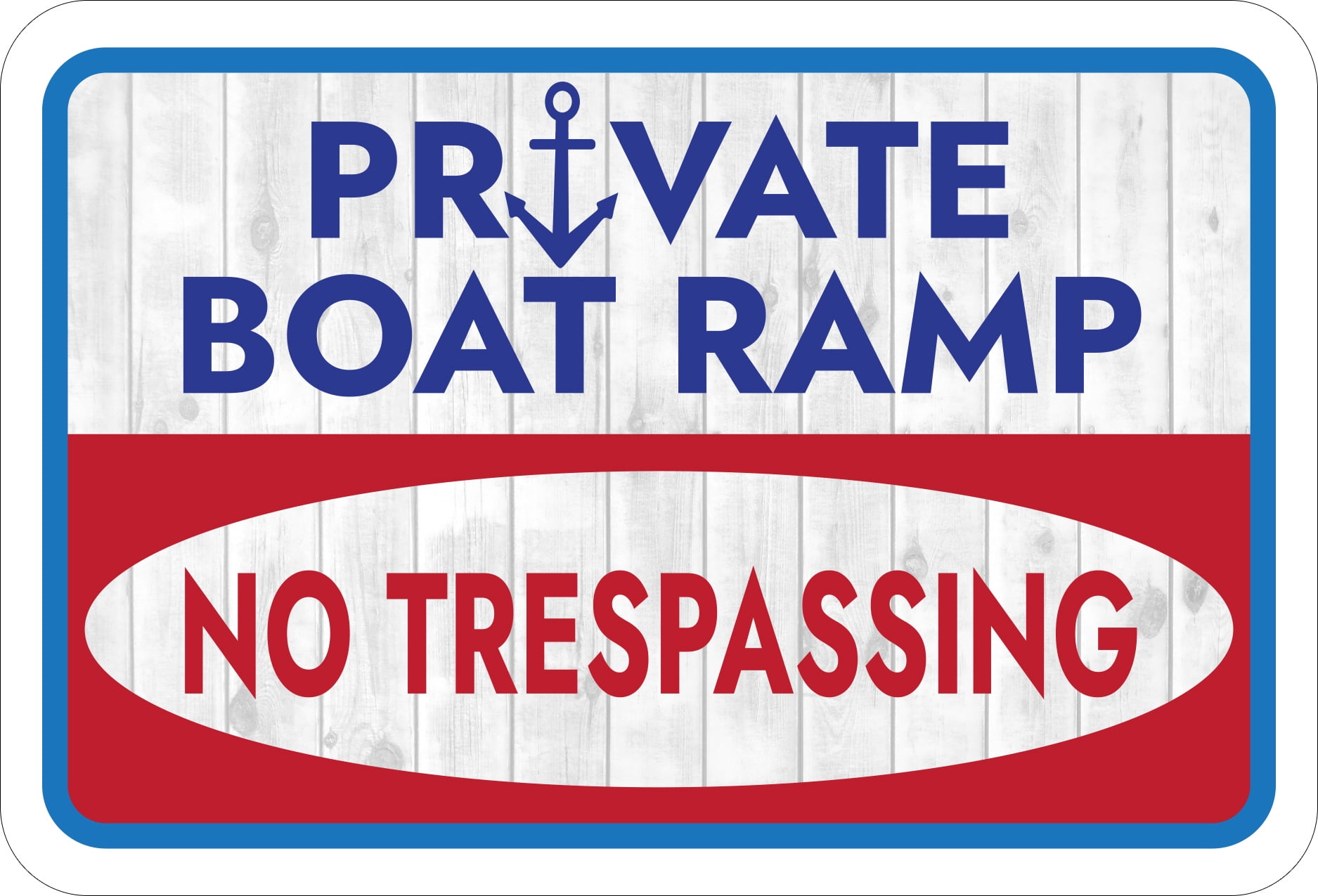 Classic Framed Plus Private Boat Ramp No Trespassing Wall or Door Sign ...