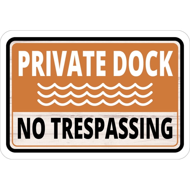 Classic Framed Plus Private Dock No Trespassing Wall or Door Sign ...
