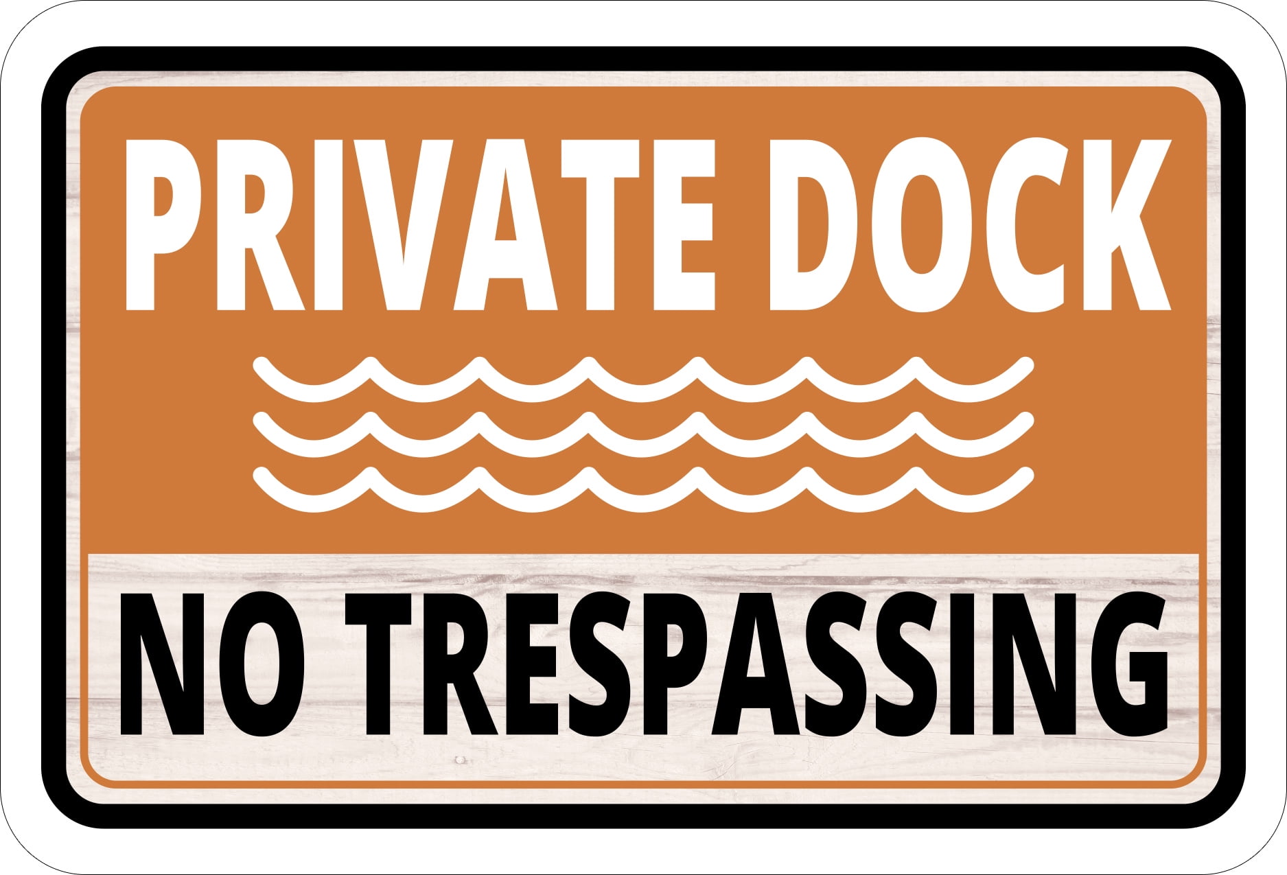 Classic Framed Plus Private Dock No Trespassing Wall or Door Sign ...