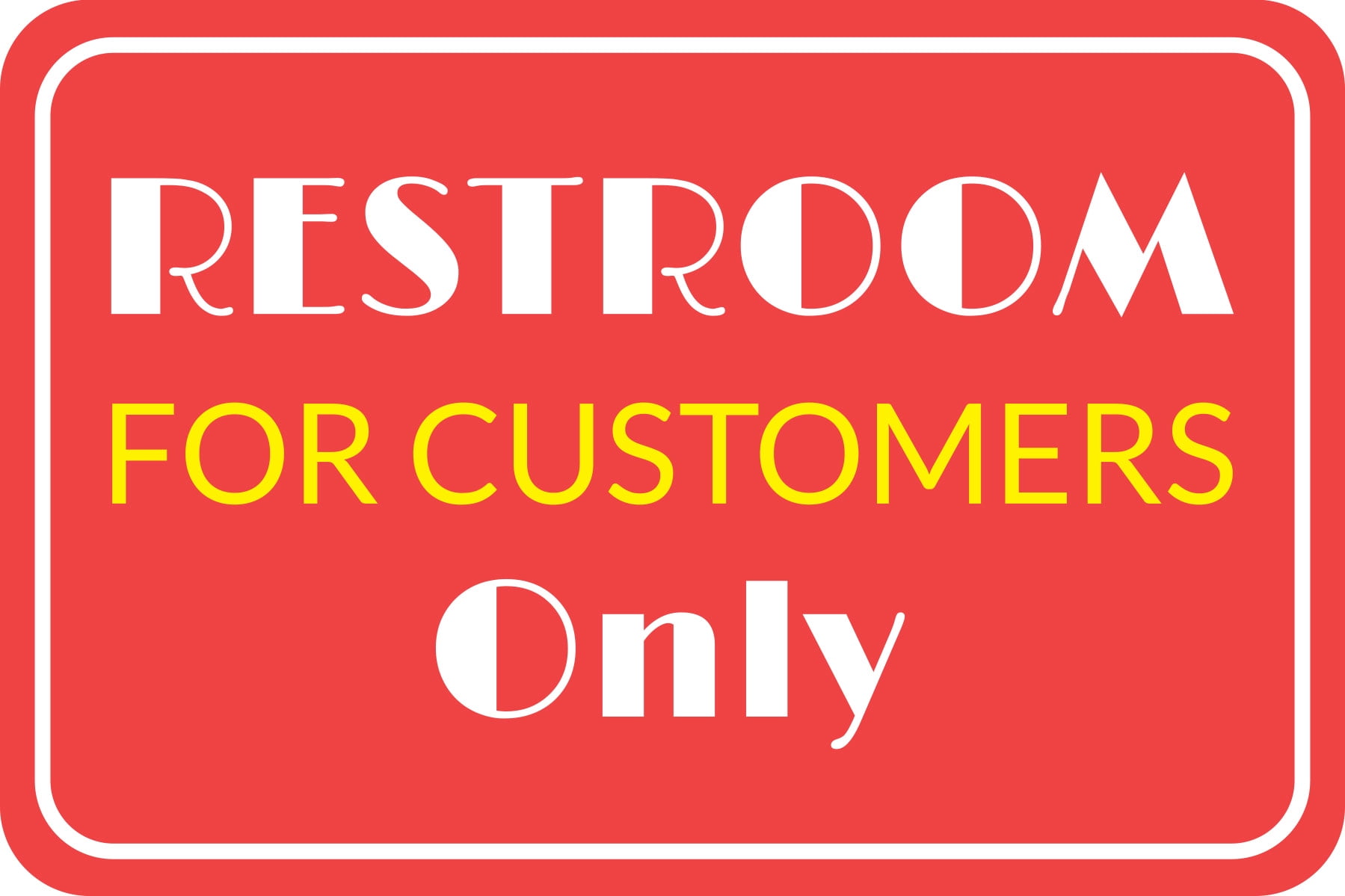 Classic Framed Plus Restroom For Customers Only Wall or Door Sign ...