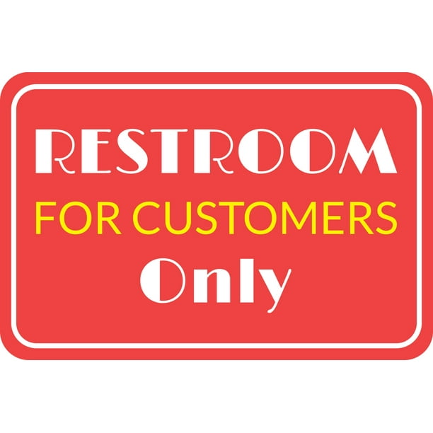 Classic Framed Plus Restroom For Customers Only Wall or Door Sign ...