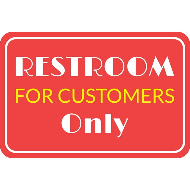 Classic Framed Plus Restroom For Customers Only Wall or Door Sign ...