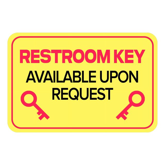 Classic Framed Plus Restroom Key Available Upon Request Door or Wall ...