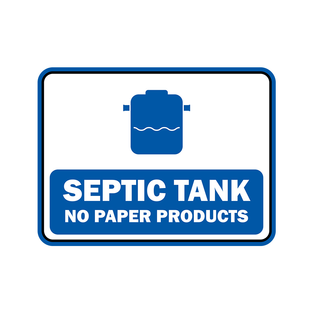 Classic Framed Plus Septic Tank No Paper Products Door or Wall Sign ...