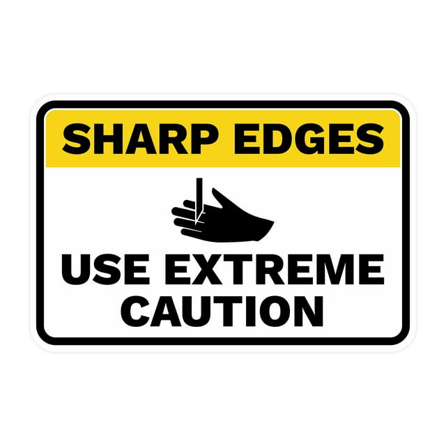 Classic Framed Plus Sharp Edges Use Extreme Caution Wall or Door Sign | Workplace Safety ...